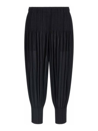 Pleats Please Issey Miyake Pantalons Décontractés - Noir