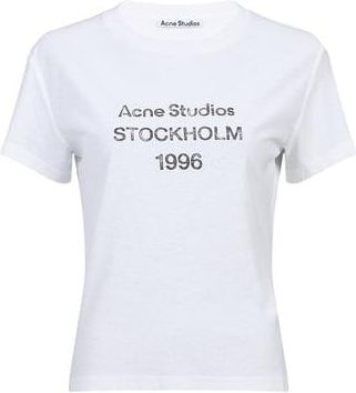 Acne Studios T-shirt droit en coton m&eacute;lang&eacute;