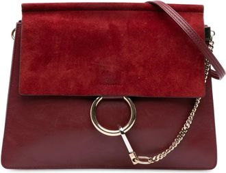 Chloé Hobo Bags - Medium Calfskin and Suede Faye Crossbody - Gr. unisize - in Rot - für Damen