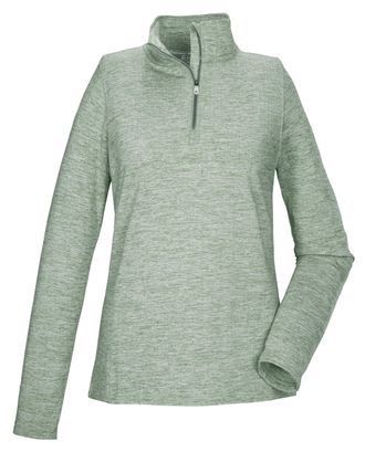 Killtec Damen Funktionsshirt/Fleeceshirt mit Stehkragen und Rei&szlig;verschluss KSW 121 WMN FLX SHRT, helles Salbei, 48, 43495-000