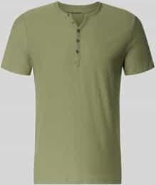 Mc Neal T-Shirt mit V-Ausschnitt und Knopfleiste