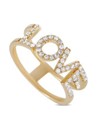 Luxury Bazaar bague Love en or jaune 14ct à diamants