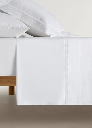 Mango Drap plat percale de coton entre-deux lit 180/200 cm blanc - Home - Lit 180/200 cm - MANGO HOME