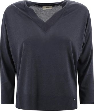 Herno Femme, Pulls, Bleu, Taille: 38 FR Pull Bleu pour Femmes