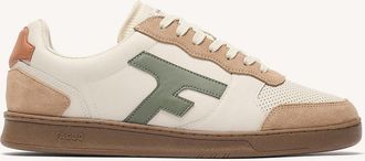 Faguo Baskets &eacute;cru et kaki cuir