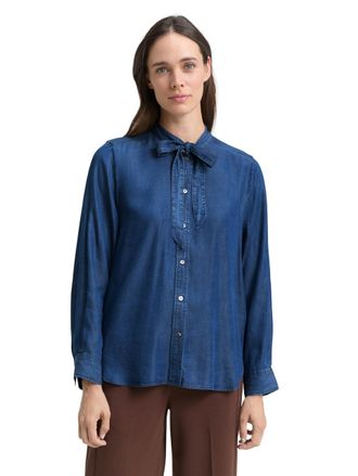 Tom Tailor Damen 1048677 Bluse, 10134-Blue Denim Dark Wash, 42