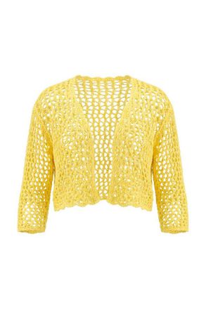 Miamoda Strickjacke Strickjacke oversized offene Jacke Lochstrick
