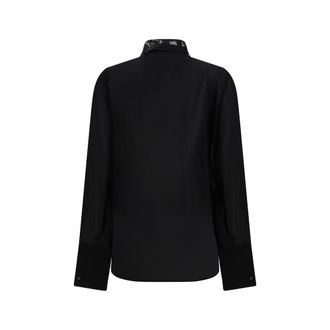 Fendi Womens Black Silk Blouse