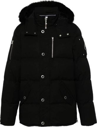 Moose Knuckles Schwarze Gesteppte Jacke mit Abnehmbarer Kapuze - - Jackets - Herren - Schwarzk - M