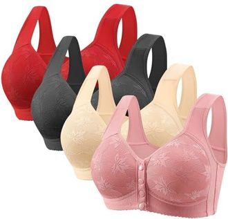 Generic Lingerie tendance et d&eacute;contract&eacute;e &agrave; boutons sur le devant pour femme - Doux pour la peau et confortable - Soutien-gorge rembourr&eacute; &agrave; armatures pour fem