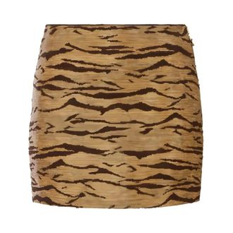 Elisabetta Franchi Femme, Jupes, Brun, Taille: 38 FR Mini-jupe &agrave; effet raphia