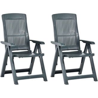 vidaXL Vidaxl - Chaises inclinables de jardin lot de 2 Plastique Vert