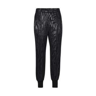 Stella McCartney Lurex Jogginghose mit gerippten Kn&ouml;chelb&uuml;ndchen - - Trousers - Damen - Schwarzk - XS