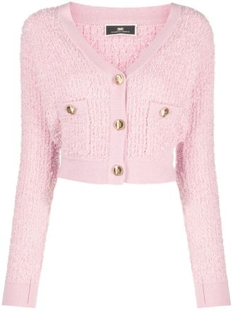 Elisabetta Franchi cardigan crop &agrave; boutonni&egrave;re - Rose