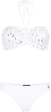 Roberto Cavalli Femme, Maillots de bain, Blanc, Taille: 36 FR Bikini Monogramme Dos Nu Fermeture &agrave; Agrafe