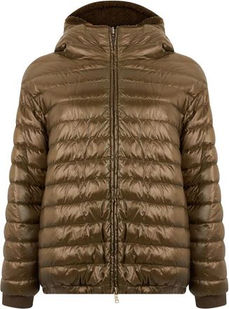 Herno Gesteppte Jacke mit Rei&szlig;verschluss - - Jackets - Damen - Braun - XL