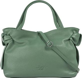 Samantha Look Sac &agrave; main Femme cuir v&eacute;ritable | Fabriqu&eacute; en Italie, sac en cuir &eacute;l&eacute;gant avec fermeture &eacute;clair, poches plaqu&eacute;es et poign&eacute;es de transport, compartimen
