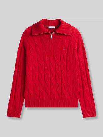 Tommy Hilfiger Relaxed Fit Troyer aus reiner Wolle