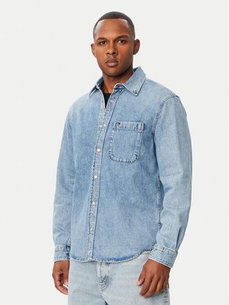Tommy Jeans Jeanshemd DM0DM23701 Blau Regular Fit