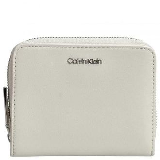 Calvin Klein Womens CK Must Medium Zip Around Wallet K60K611937, Beige (Chalk), OS