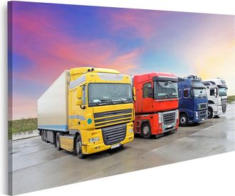 Islandburner Bild auf Leinwand Lkw Transport Wandbild Poster Kunstdruck Bilder