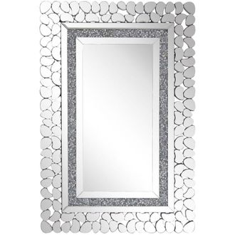 Beliani Beliani - Wandspiegel Silber Glas 60x90 cm rechteckig mit Rahmen aus Acrylglas Modern Wohnaccessoires Wohnzimmer Schlafzimmer Wohnbereich