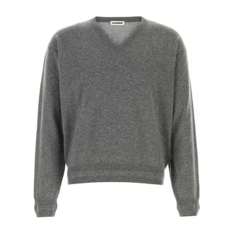Jil Sander Kaschmir V-Ausschnitt Strick - - Knitwear - Herren - Grau - L