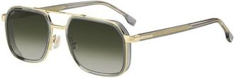 HUGO BOSS Lunettes de Soleil BOSS 1724/S FT3 GREY GOLD 55/19/150 Homme