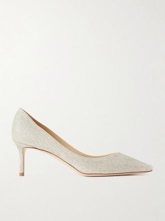 Jimmy Choo London Escarpins En Cuir &Agrave; Paillettes Romy 60 - Blanc cass&eacute;