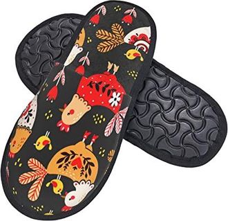 Generic Chaussons Coq Coloré, Poulet, Floral Lavables Pantoufles Confortable Chaussons Maison Pour Chambre Unisex Automne L