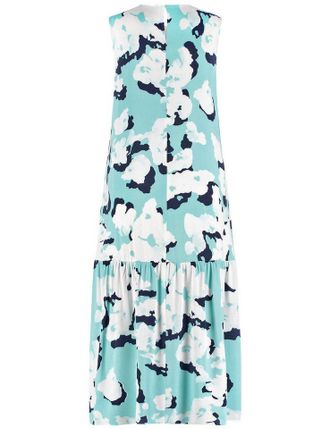 Taifun Midikleid - &Auml;rmelloses Kleid mit All-Over-Print und Rundhalsausschnitt