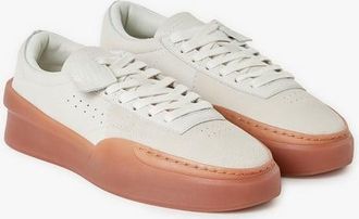 Lacoste Sneakers aus gemischtem Leder in Beige