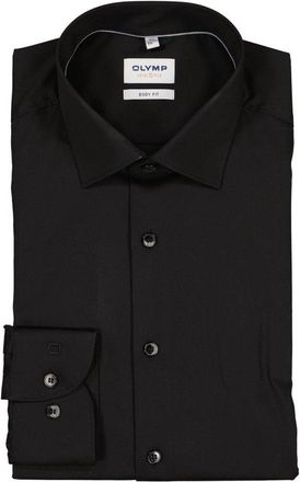 Olymp Herren Hemd schwarz Baumwoll-Stretch