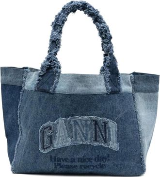 Ganni Femme, Sacs, Bleu, Taille: ONE Size Denim Tote