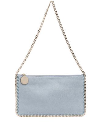 Stella McCartney Schultertasche aus Faux-Wildleder - Blau