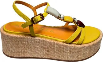 Apepazza Femme, Chaussures, Jaune, Taille: 38 EU Sandales compens&eacute;es