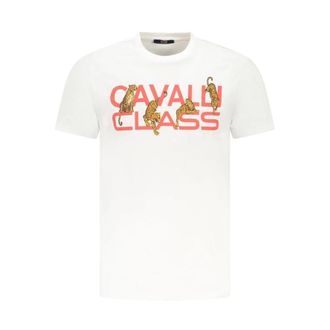 Cavalli Leoparden T-Shirt f&uuml;r M&auml;nner - - Tops - Herren - Wei&szlig; - 2XL