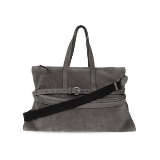 Moschino Wildleder Tasche mit Logo - - Bags - Herren - Grau - ONE SIZE