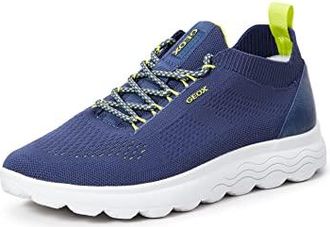 Geox Homme U Spherica A Sneakers, Dk Royal/Fluo Green, 39 EU