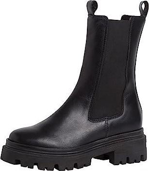 Tamaris Femme Bottines, Dame Bottines Chelsea,Semelle intérieure Amovible,Demi-Bottes,Bottines,Bottes de Glisse,Haute,Black Leather,38 EU