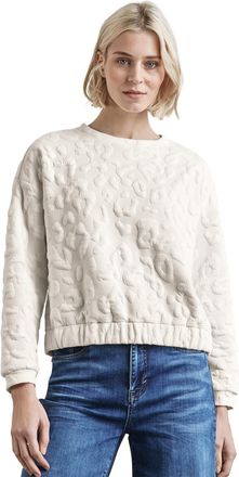 Street One Damen A303055 Oversize Leo-Sweater,Weiß, 38