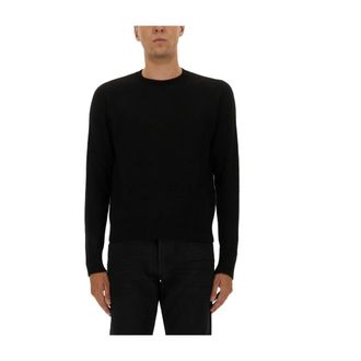 Tom Ford Homme, Pulls, Noir, Taille: L Pull ras du cou en cachemire