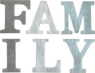 Valiclud Holzbuchstaben Wanddeko DIY Holzschriftzug Rustikal Glatt Oberfläche für Wohnzimmer Küche Familienraum Einfache Wandbefestigung Robuste Dekoration