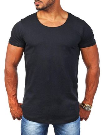 Young & Rich T-Shirt Herren Uni Basic 1702 tief-breit geschnittener Ausschnitt vintage Look (5er-Pack, 5-tlg., 5er-Pack) Rundhalsauschnitt unifarben kurzarm slim f