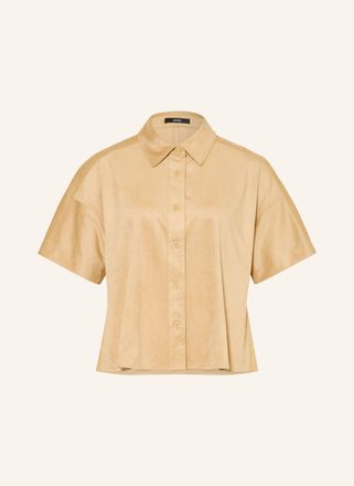someday Someday Hemdbluse Ztina In Lederoptik beige