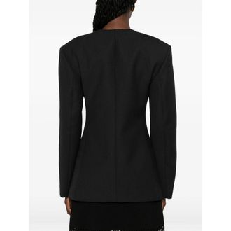 Anine Bing Collarless Single-Breasted Blazer - Black