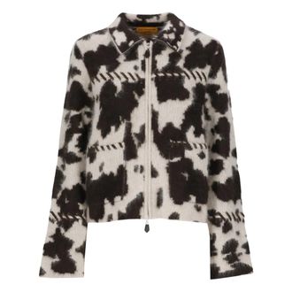 Guest In Residence Gemusterte Strickjacke mit Rei&szlig;verschluss - - Knitwear - Damen - Beige - XS