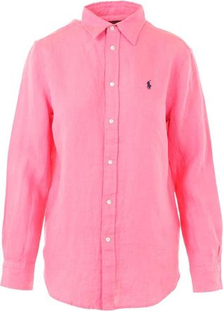 Polo Ralph Lauren Femme, Blouses et Chemises, Rose, Taille: 40 FR Chemise en lin coupe classique