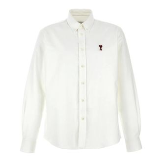 Ami Homme, Chemises, Blanc, Taille: M Button-Down De Coeur Shirt