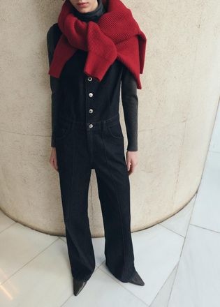 Mango Jeansoverall mit Kn&ouml;pfen blau - Damen - XS - MANGO